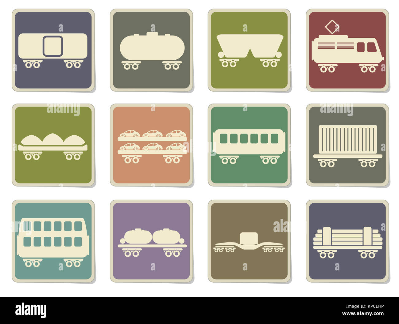 rail-freight traffic icons Stock Photo - Alamy