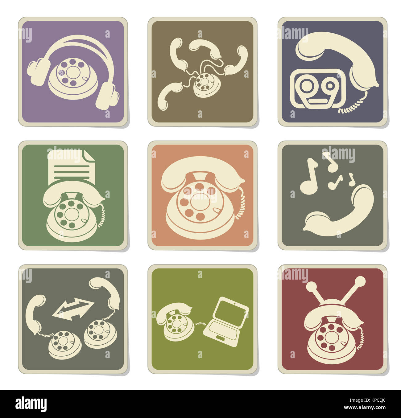 Telephone Icons icons Stock Photo - Alamy