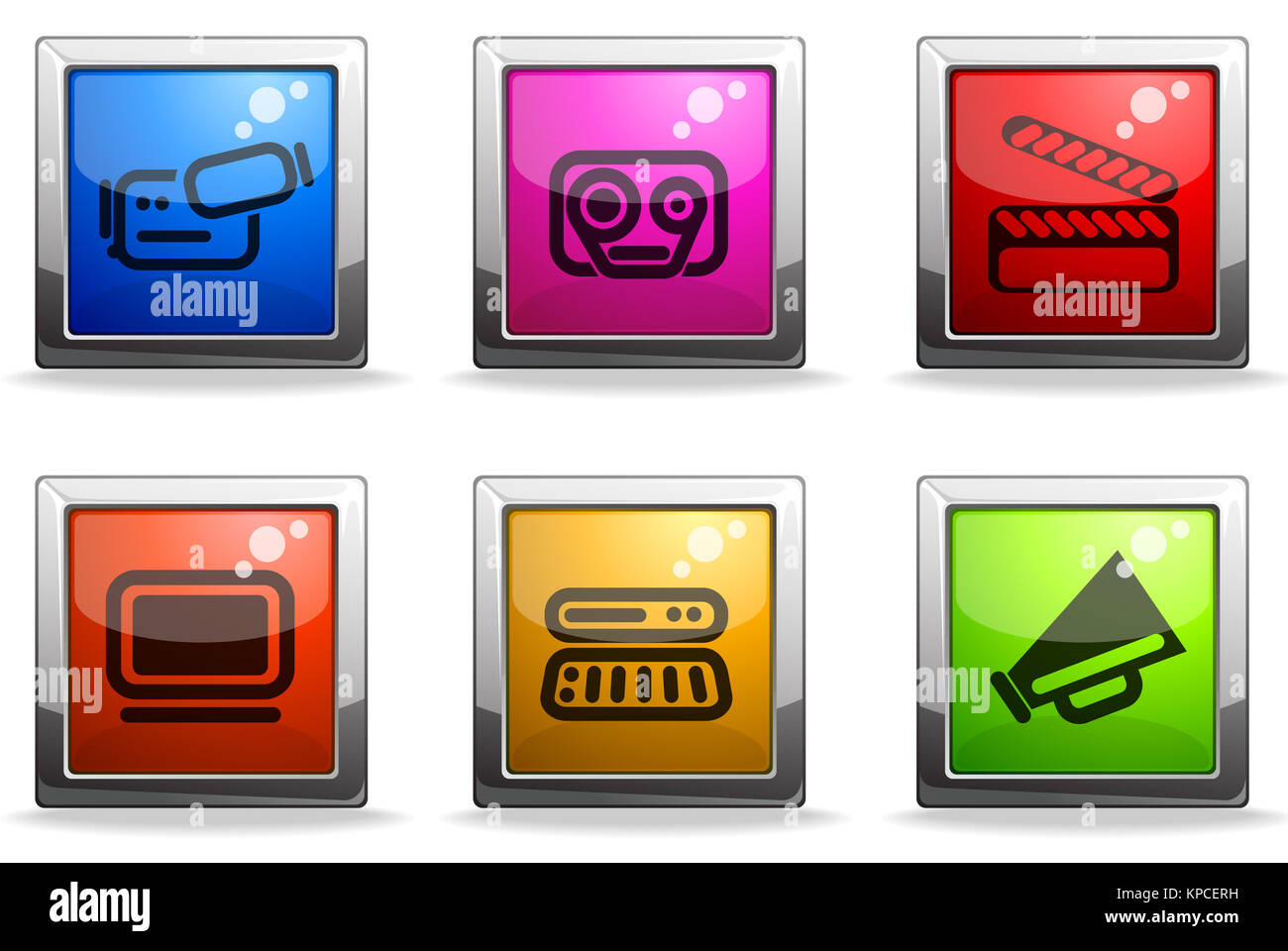 Media vector icon set Stock Photo - Alamy