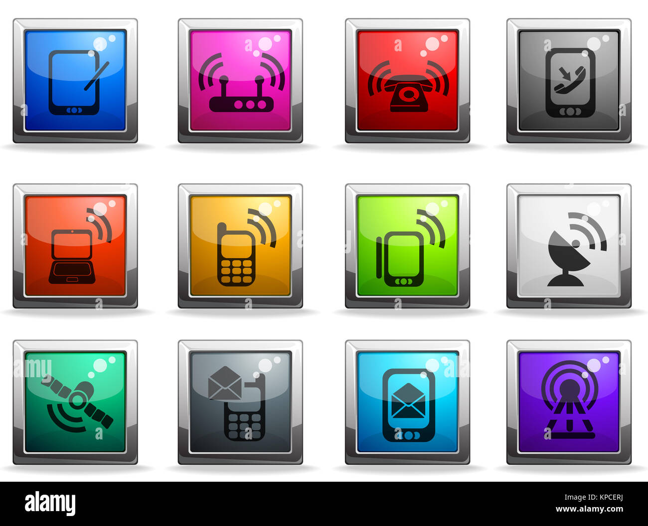 Mobile Icons set Stock Photo - Alamy