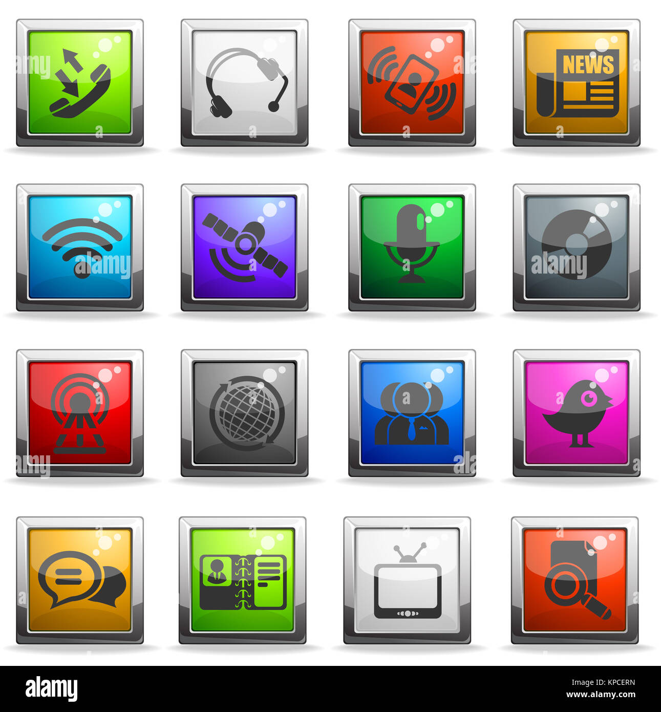 Communication icons set Stock Photo - Alamy