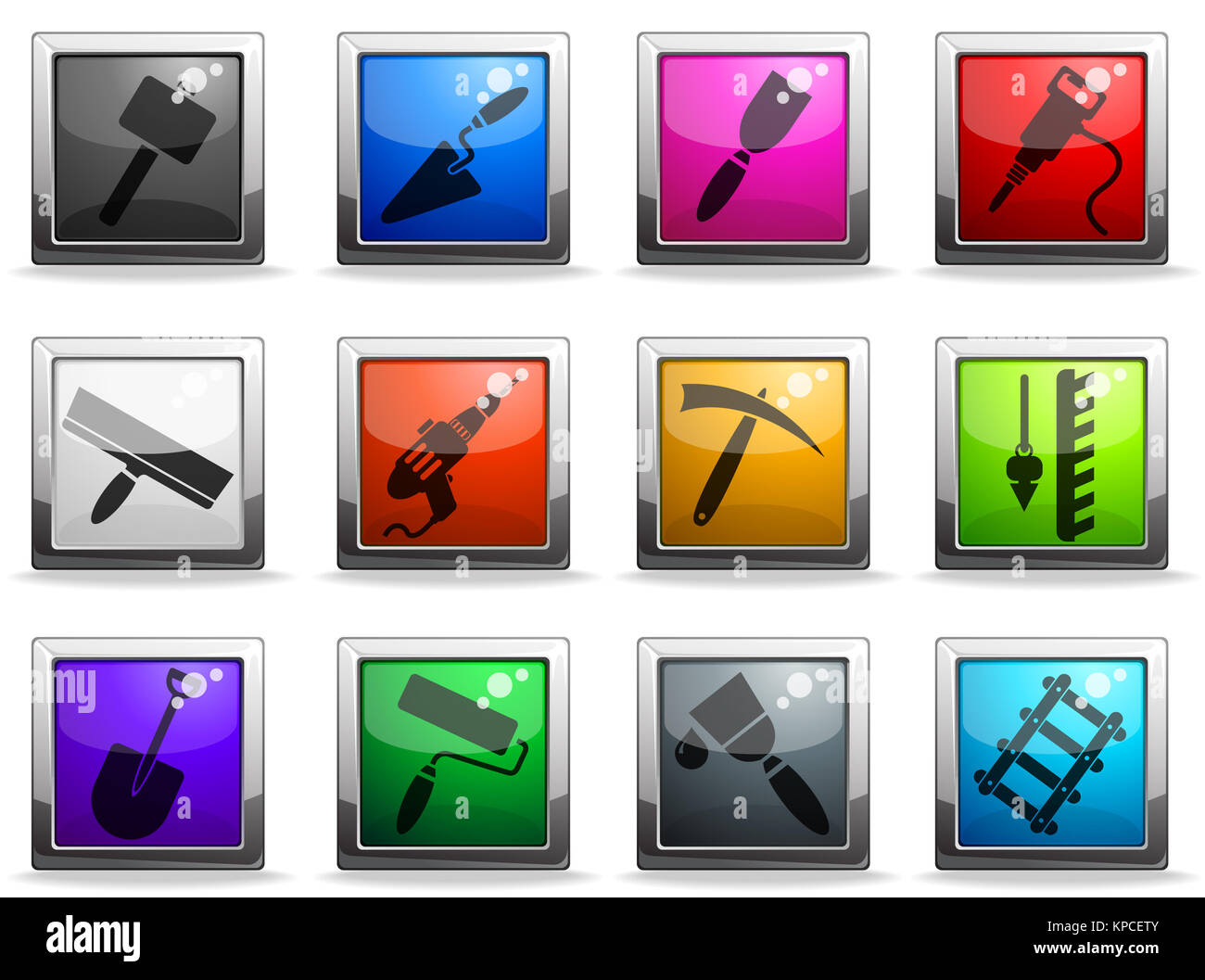 Building equipment icons set Stock Photo - Alamy