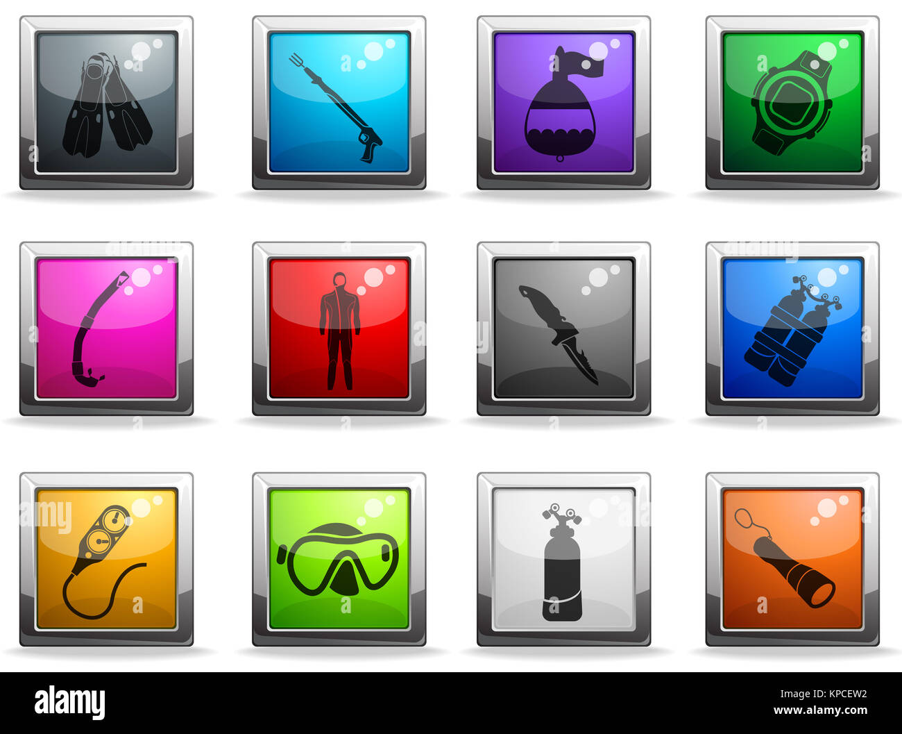 Diving icon set Stock Photo - Alamy