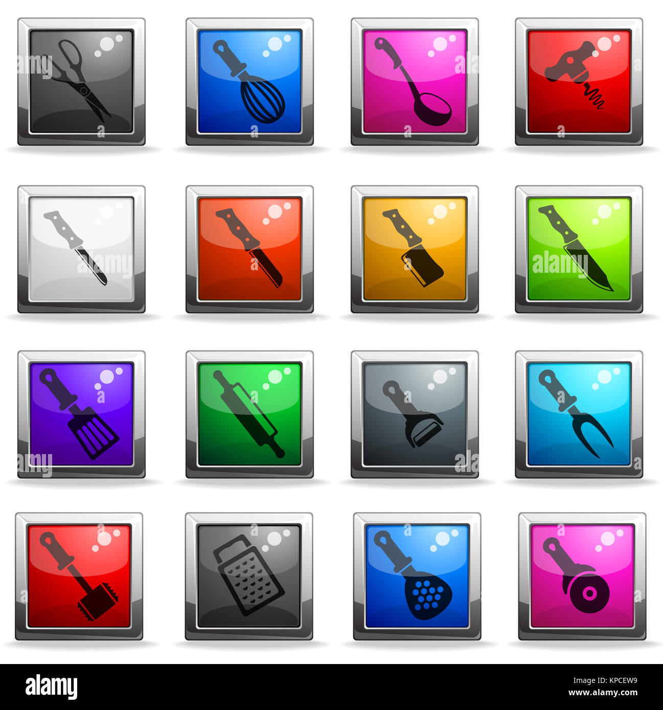 kitchen tools icons set Stock Photo - Alamy