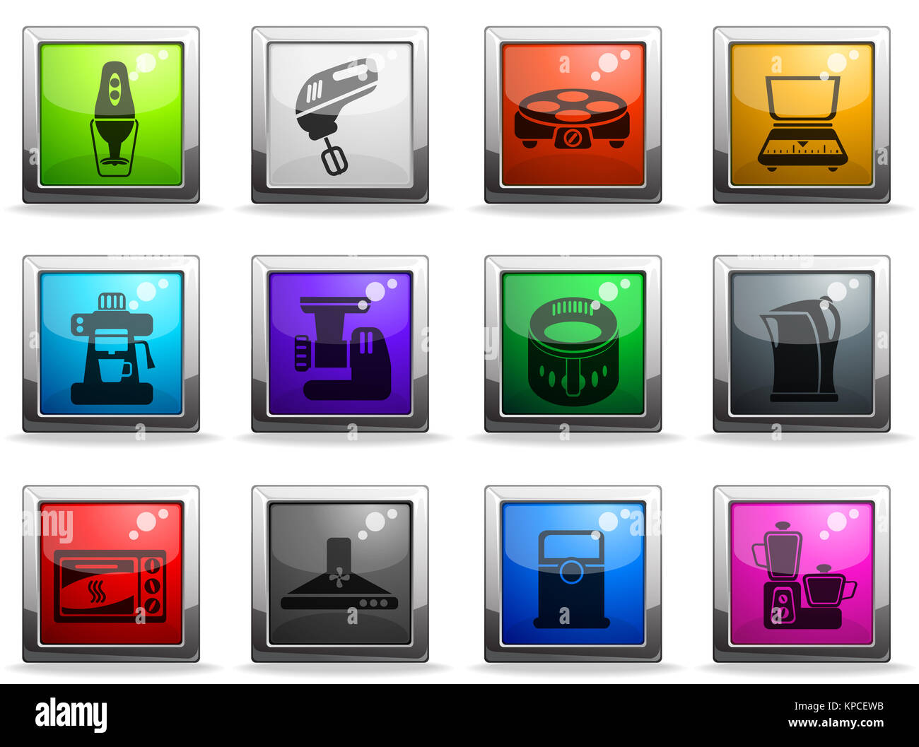 Kitchen Utensils Icon Set Stock Photo - Alamy