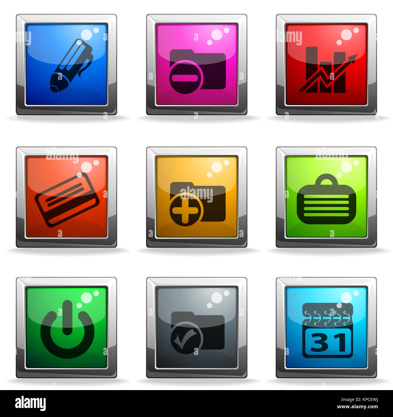 Office simply icons Stock Photo - Alamy