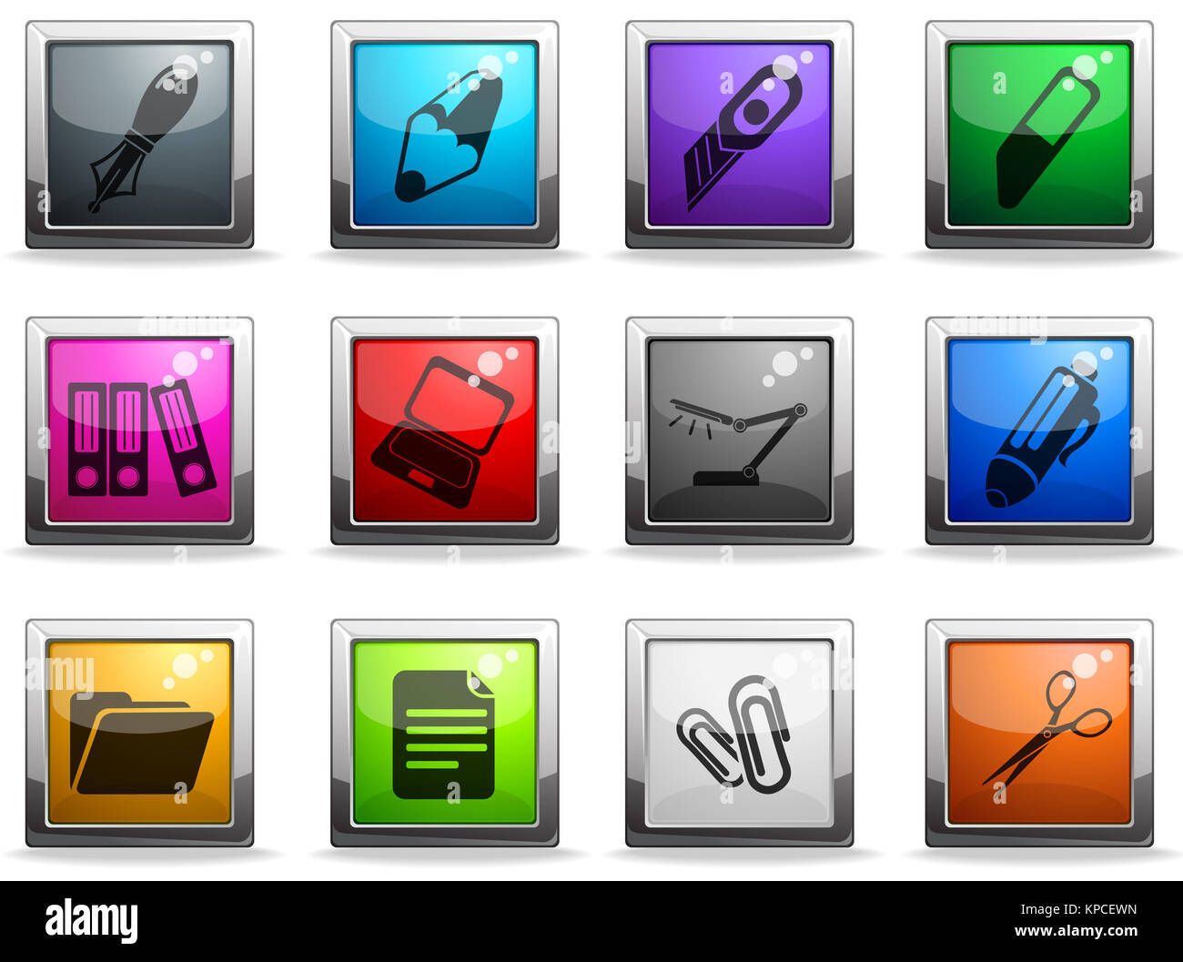 Office simply icons Stock Photo - Alamy
