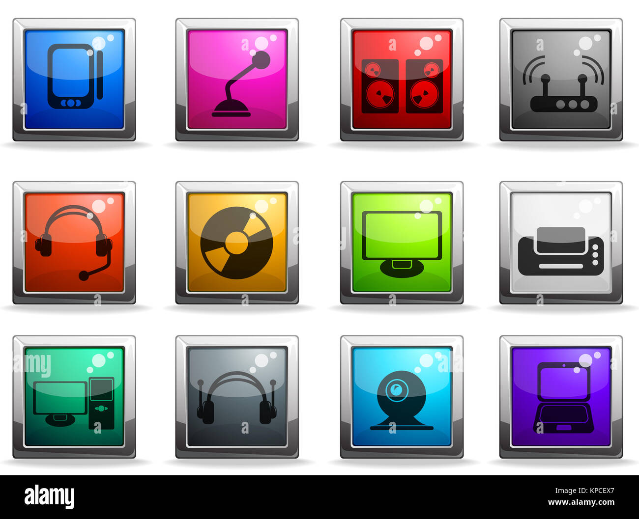media icons set Stock Photo - Alamy