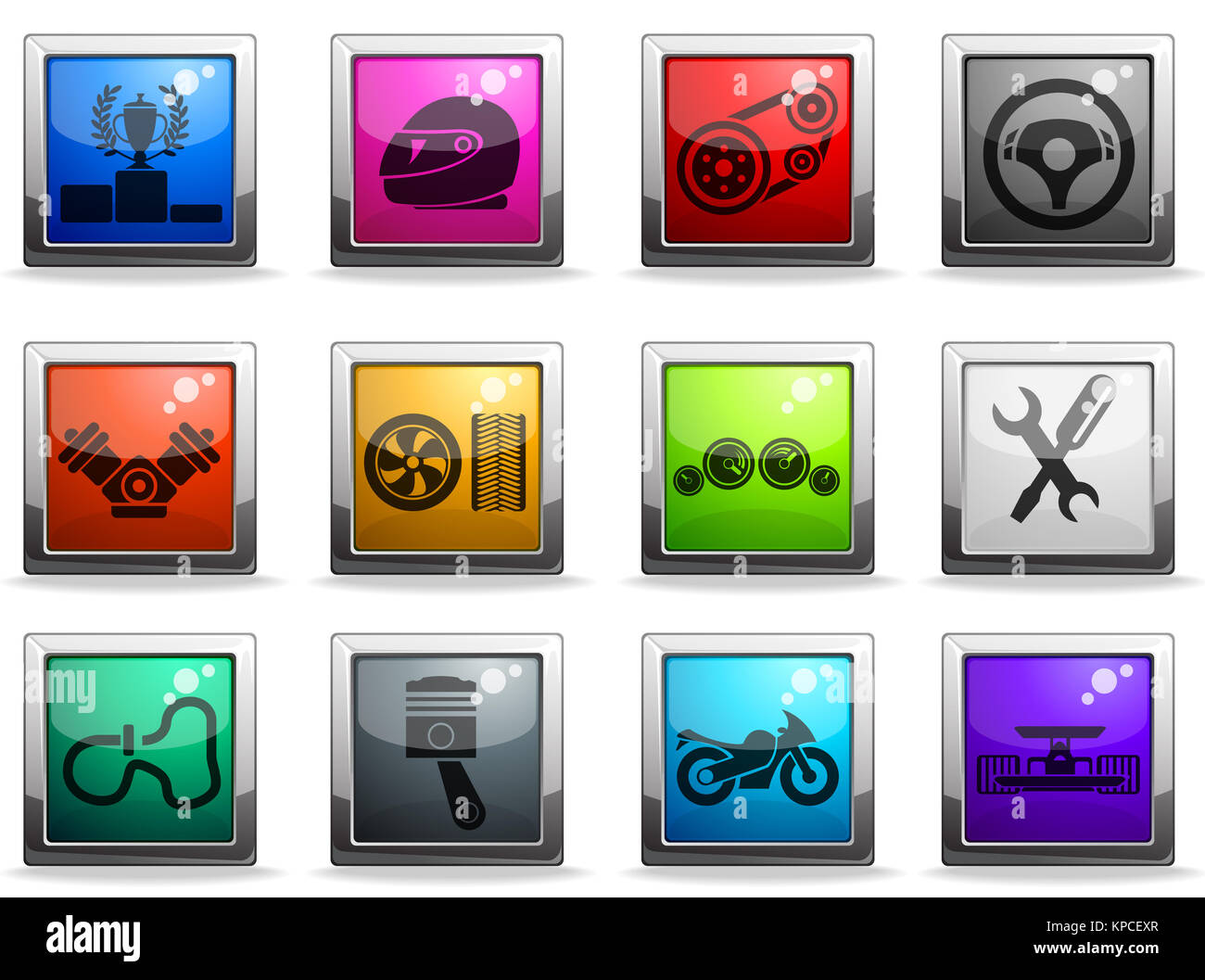 Racing icons set Stock Photo - Alamy