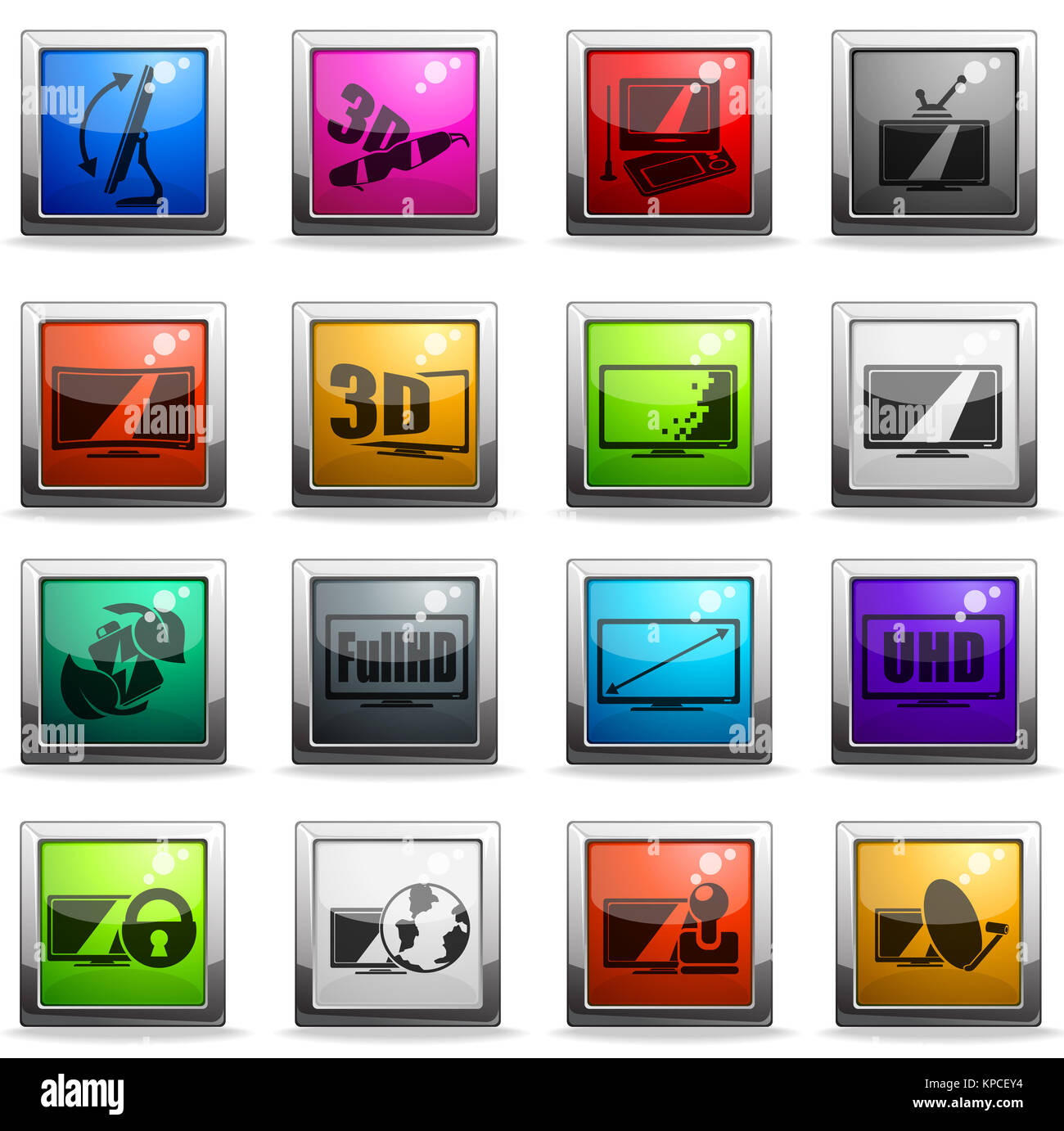 Vector TV features and specifications Stock Photo - Alamy