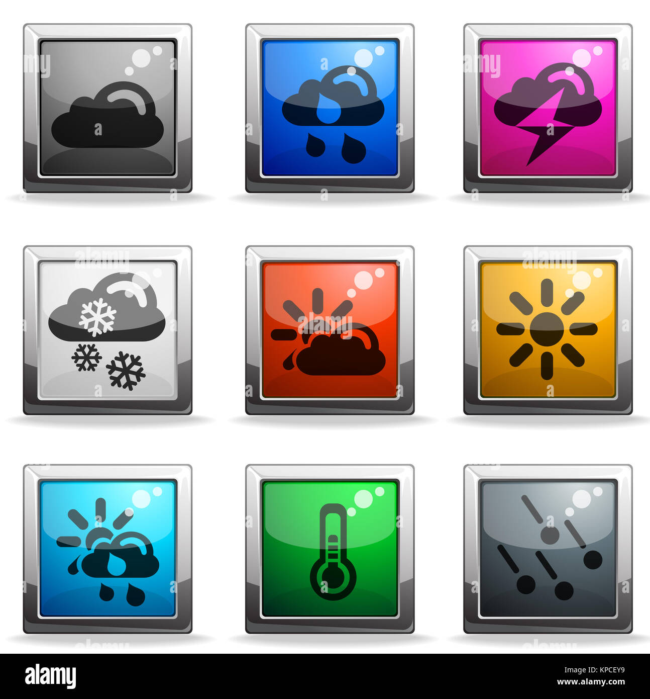 Weather simple vector icons Stock Photo - Alamy