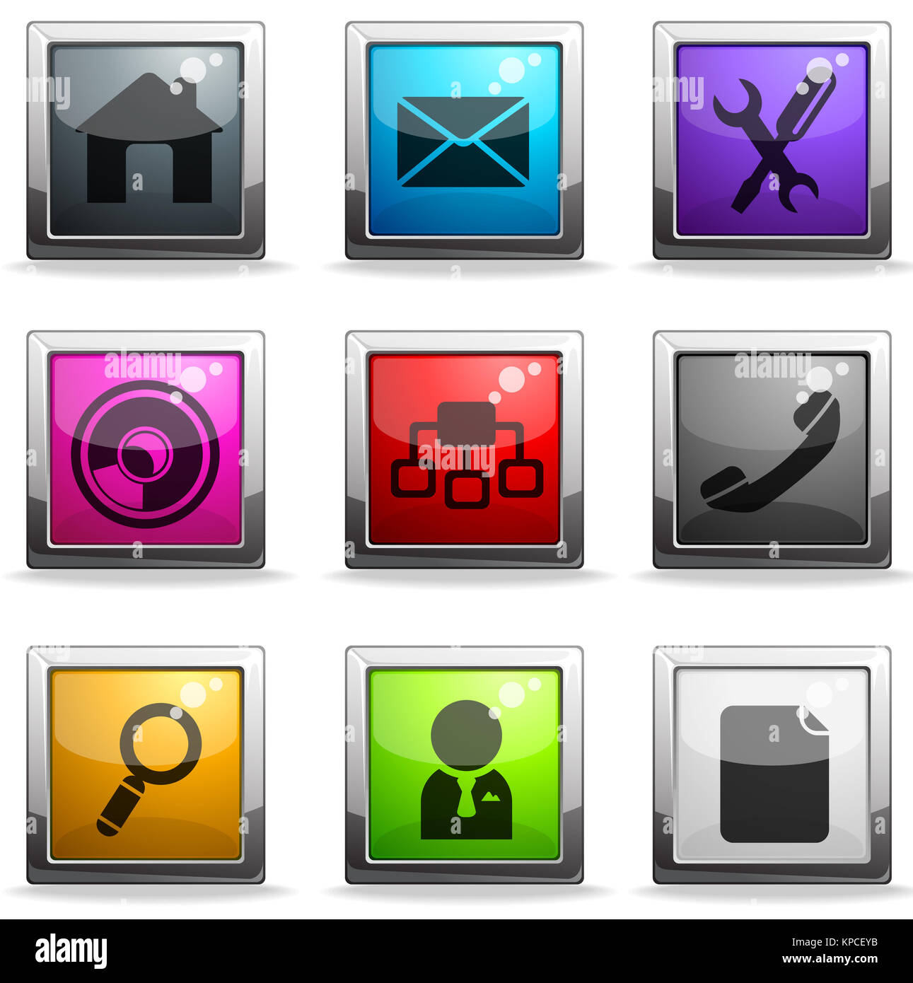 web site vector icon set Stock Photo - Alamy