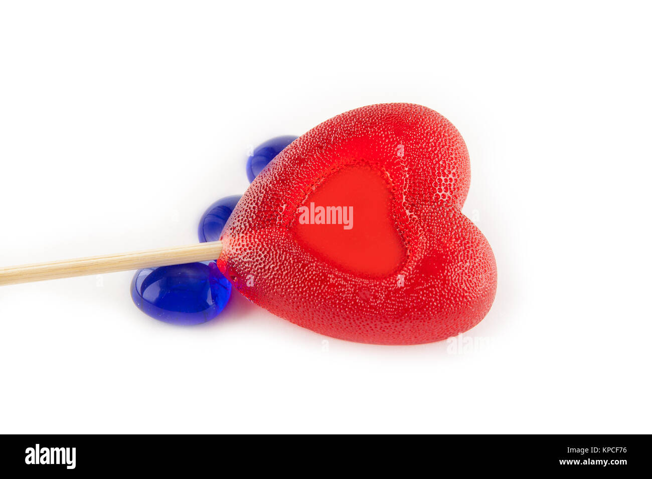 Valentine day concept - heart shaped lolly pop on wood background, copy ...