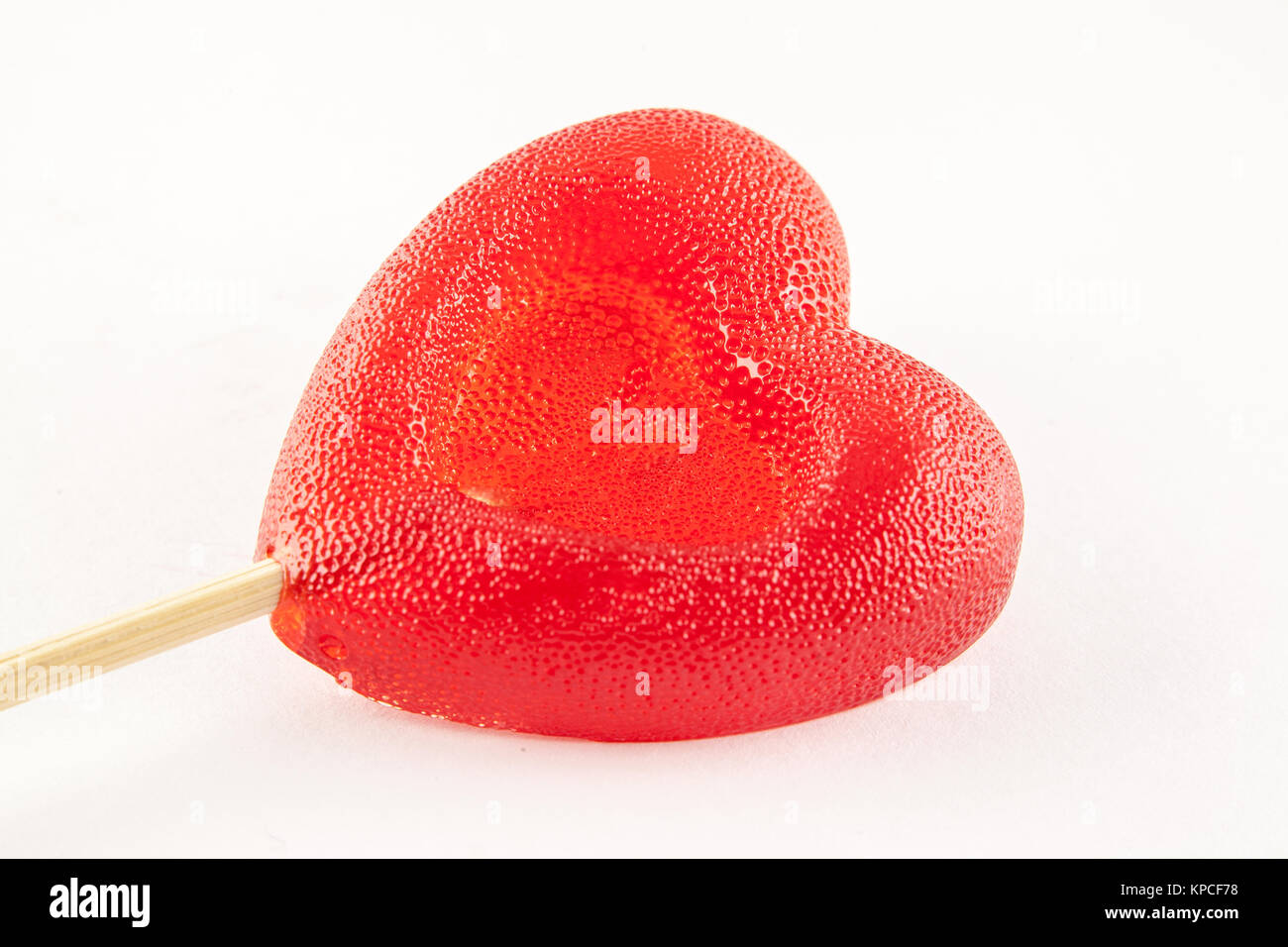 Valentine day concept - heart shaped lolly pop on wood background, copy ...