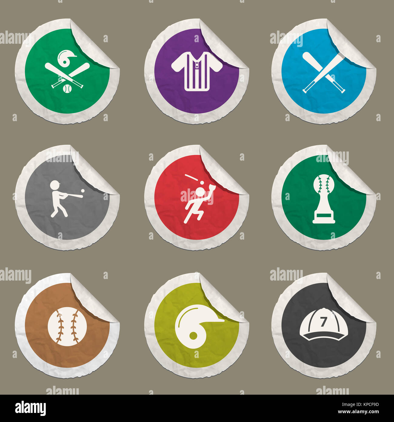 Baseball simply icons Stock Photo - Alamy