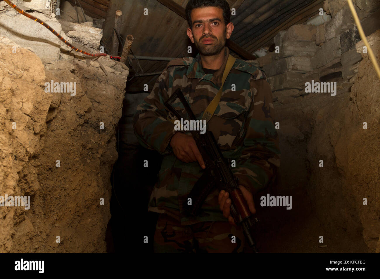 Syrian Army on frontline in Jobar, Damascus Stock Photo - Alamy