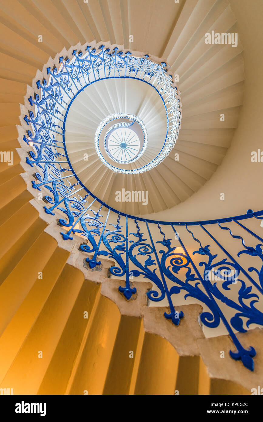 Spiral staircase, Tulip staircase, The Queens House, Greenwich, London ...