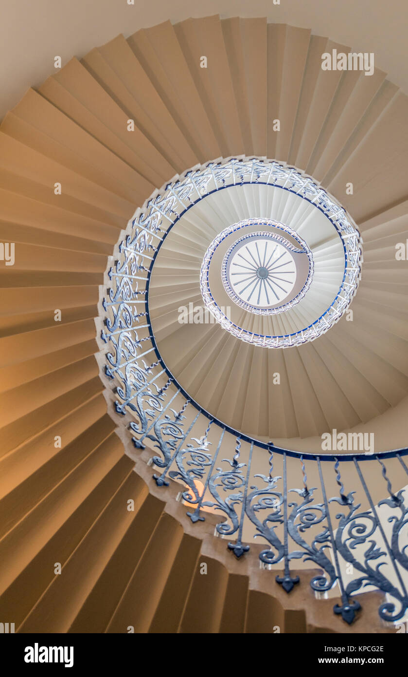 Spiral staircase, Tulip staircase, The Queens House, Greenwich, London ...