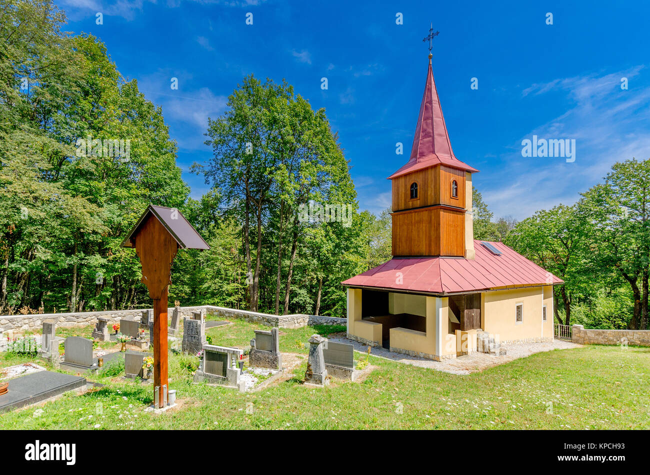 Holy Jurij chapel nearby Crnomelj, Bela Krajina (White Carniola) region ...