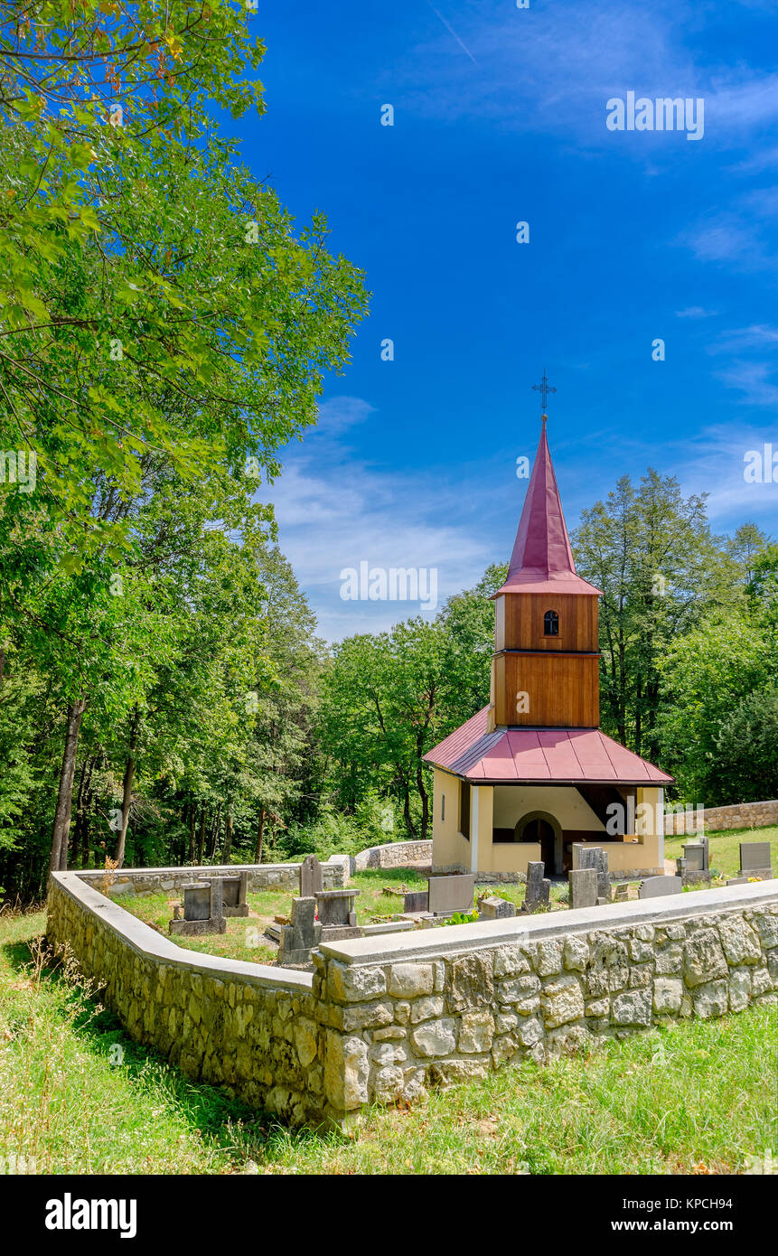 Holy Jurij chapel nearby Crnomelj, Bela Krajina (White Carniola) region ...