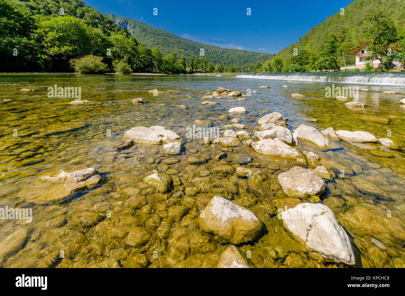 Kolpa (slovene) or Kupa (croatian) river in Prelesje, Bela Krajina ...