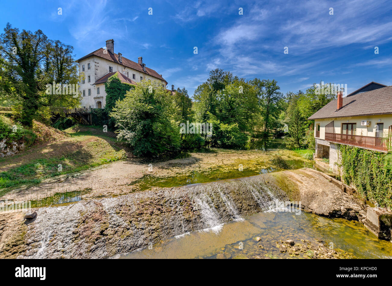 Castle Gradac (12th cent) on Lahinja river, Bela Krajina (White ...