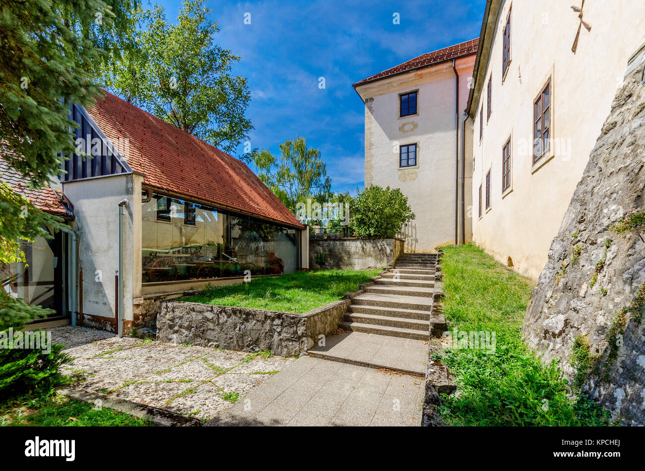 15th-century castle, seat of regional museum, Town of Metlika, Bela ...