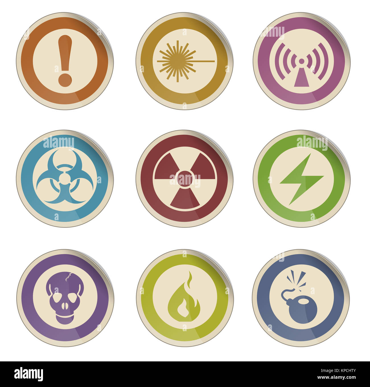 Hazard Sign Icons Stock Photo - Alamy