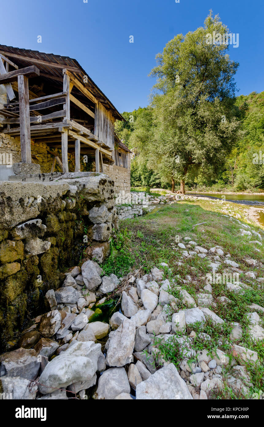 Old mill, Kolpa river in Pobrezje (Adlesici), Bela Krajina (White ...