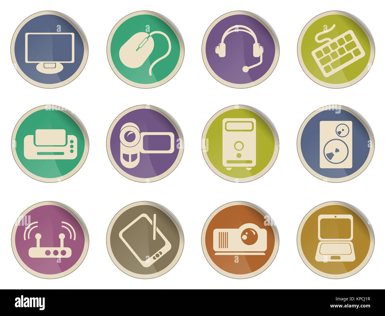 Computer equipment icons Stock Photo - Alamy
