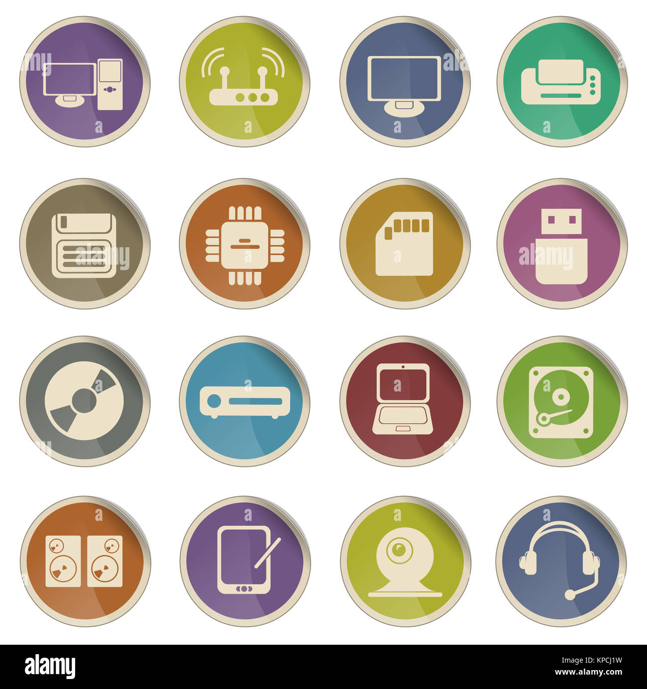 Computer equipment icons Stock Photo - Alamy