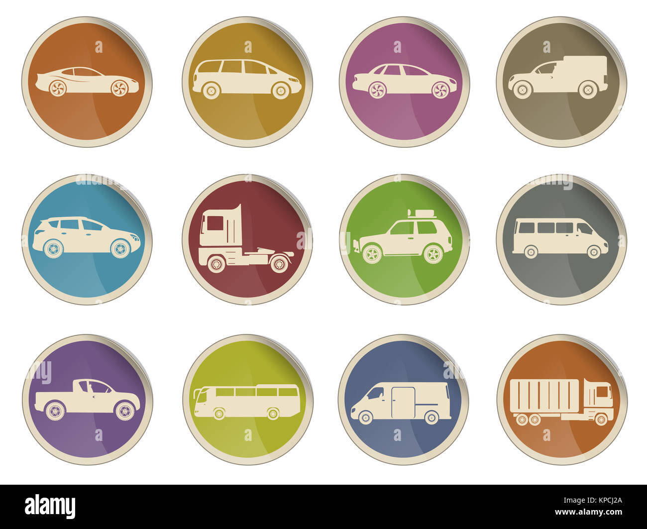 Vehicles Icon Set Stock Photo - Alamy