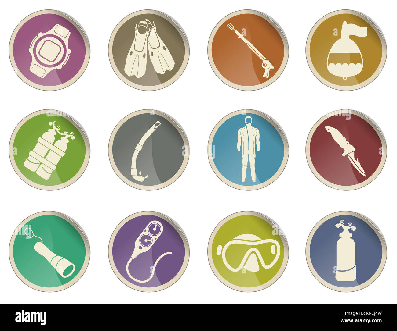 Diving icon set Stock Photo - Alamy