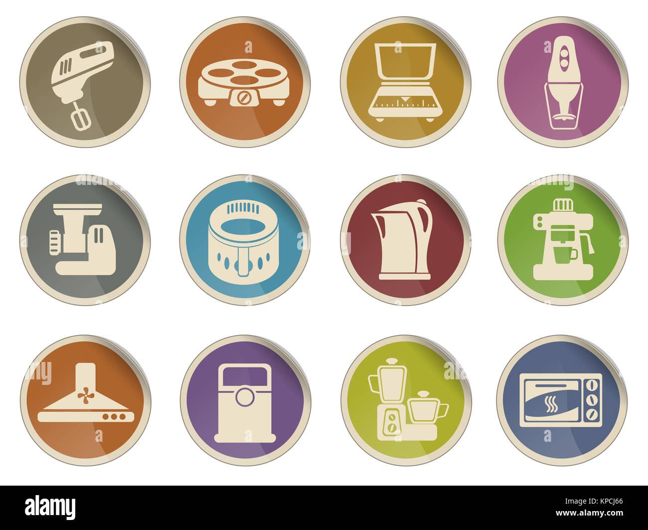 Kitchen Utensils Icon Set Stock Photo - Alamy