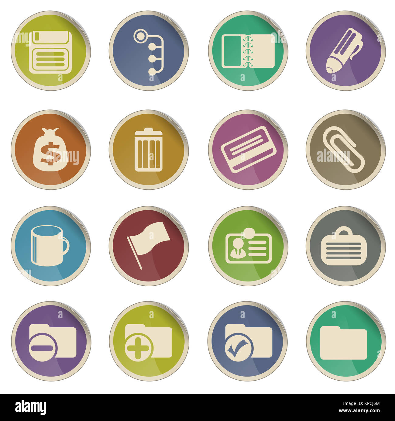 Office simple icons Stock Photo - Alamy