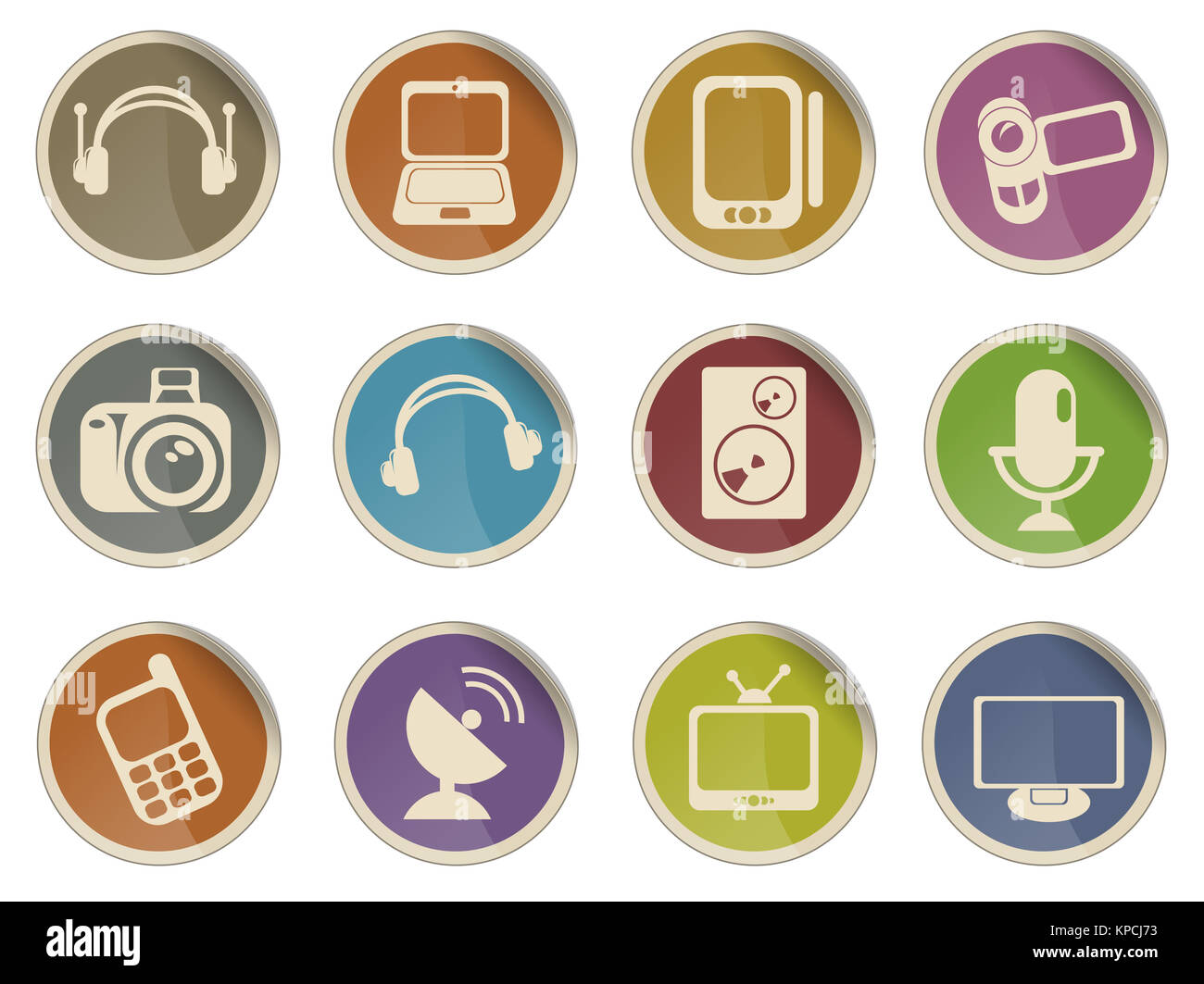 media icon set Stock Photo - Alamy