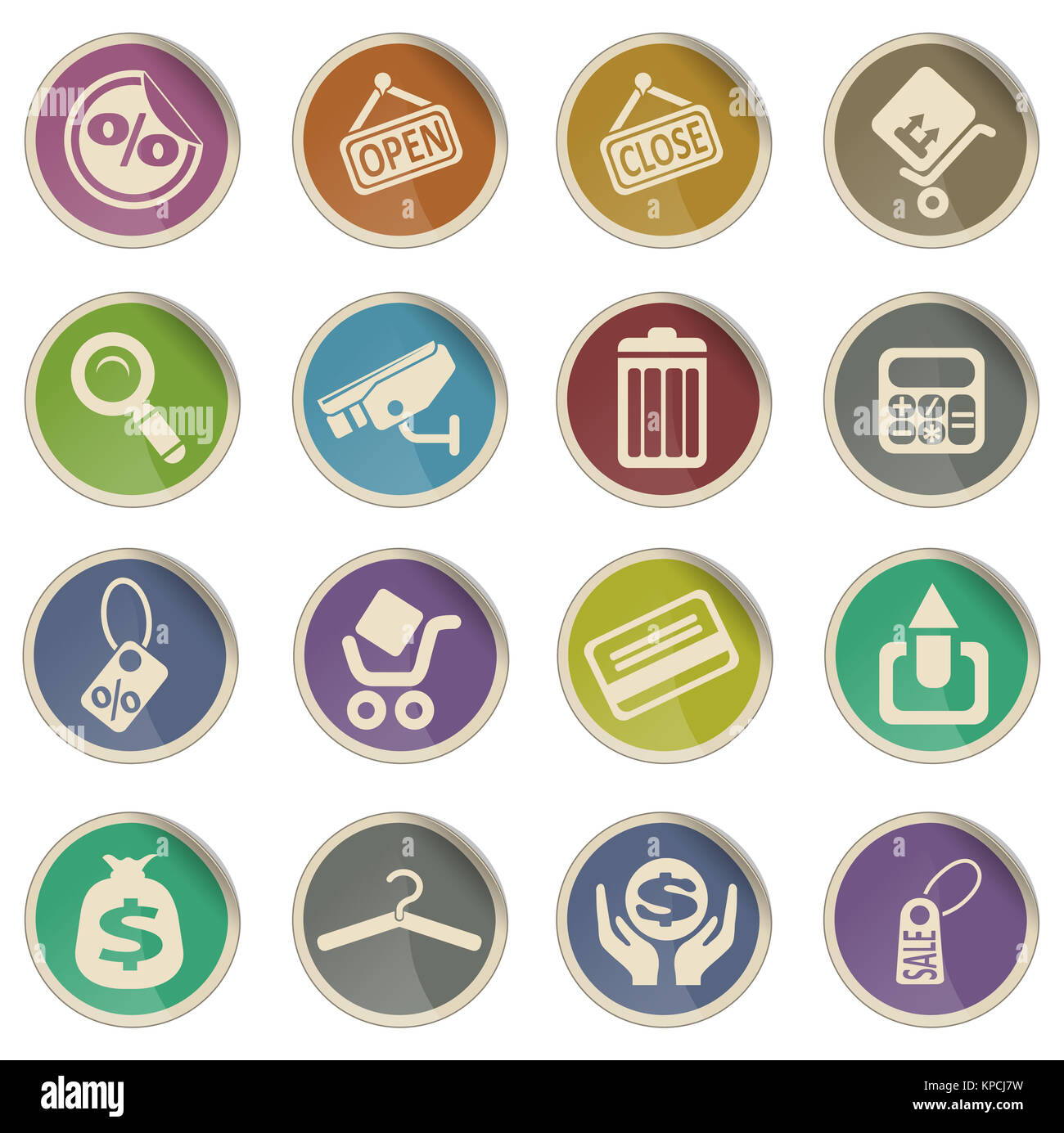 Shopping icon set Stock Photo - Alamy