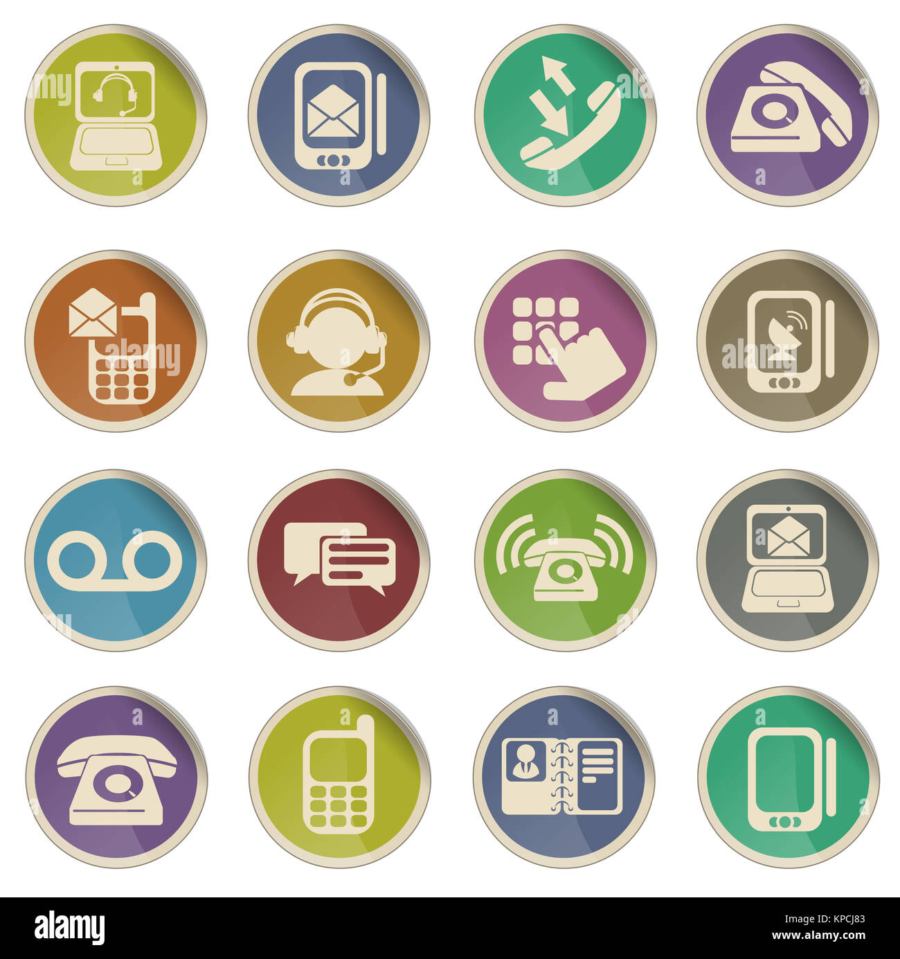 Telephone Icon Set Stock Photo - Alamy