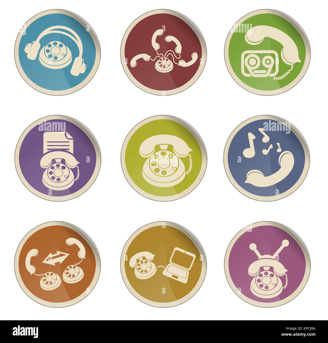 Communications and phone icons Stock Photo - Alamy