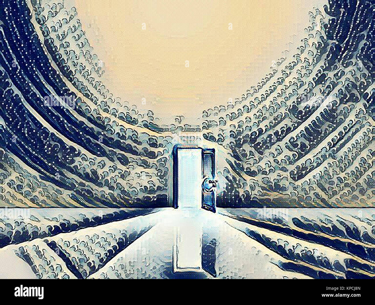 Open Door Abstract Painting. 3D rendering Stock Photo - Alamy