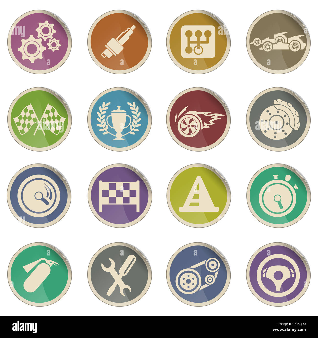 Racing icon set Stock Photo - Alamy