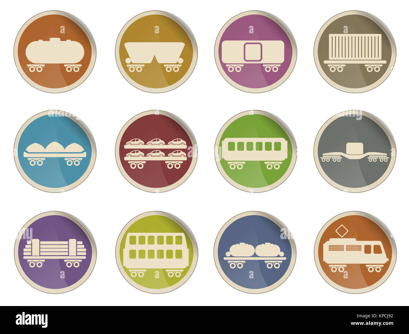 rail-freight traffic icons Stock Photo - Alamy