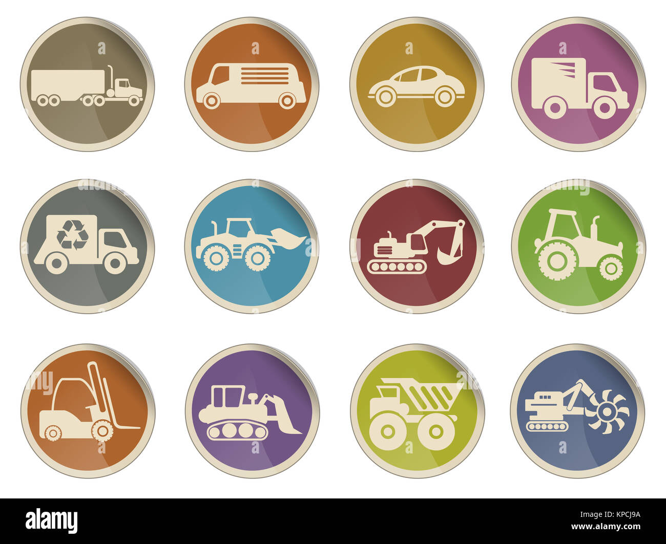 Symbols of Transportation and Loading Machines Stock Photo - Alamy
