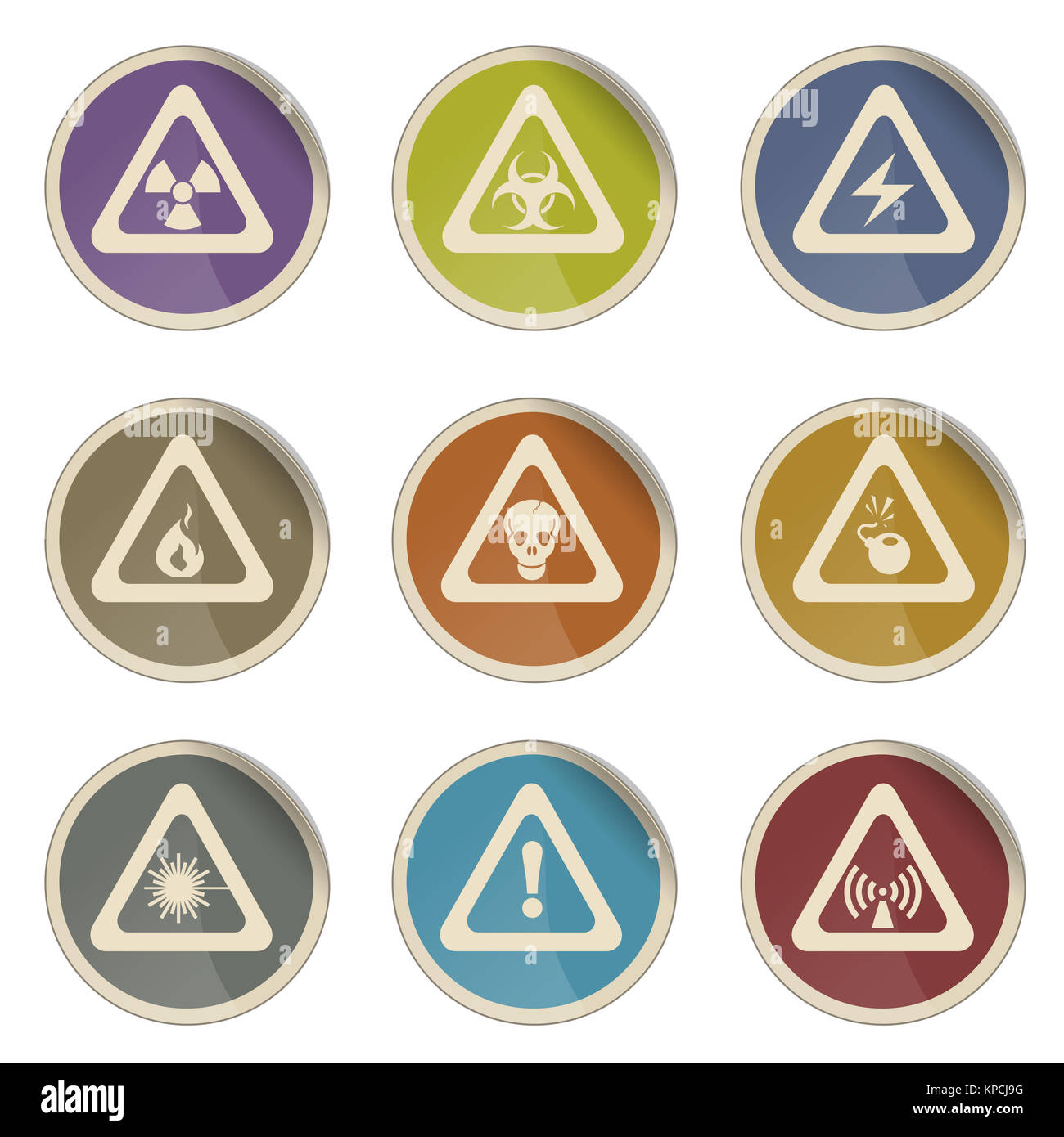 Hazard Sign Icons Stock Photo - Alamy