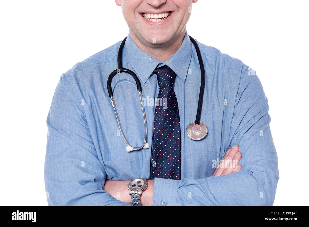 Cropped image of a smiling doctor Stock Photo - Alamy