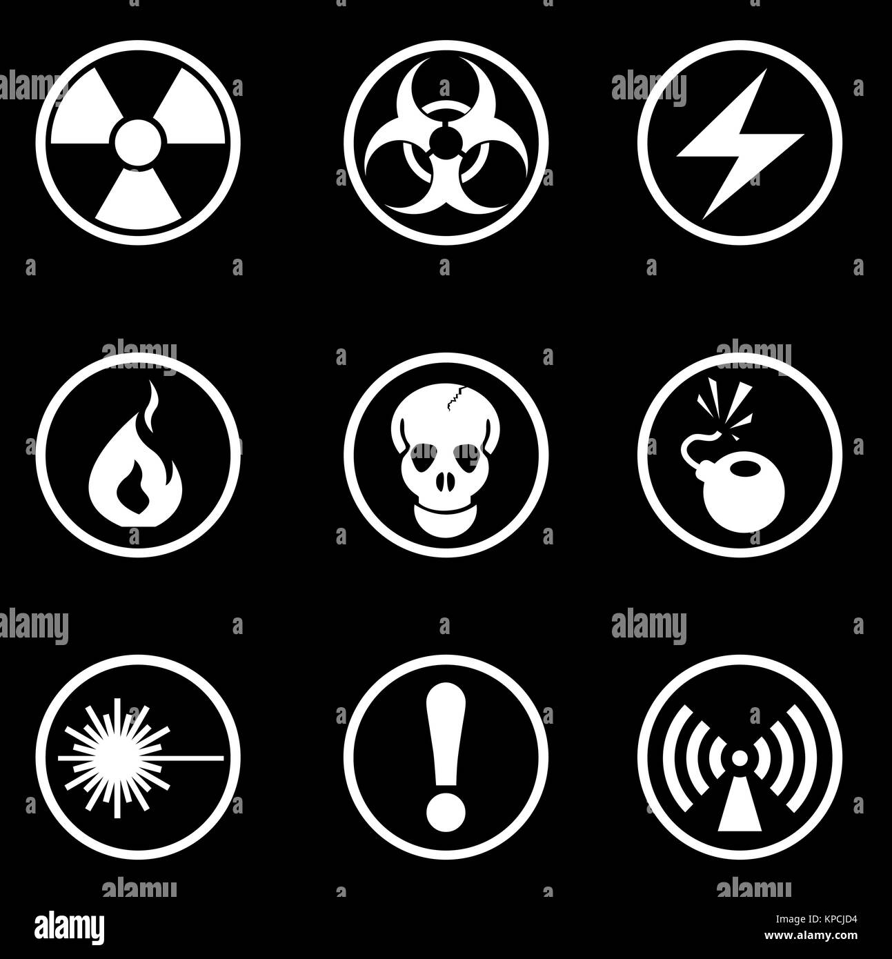 Hazard Sign Icons Stock Photo - Alamy