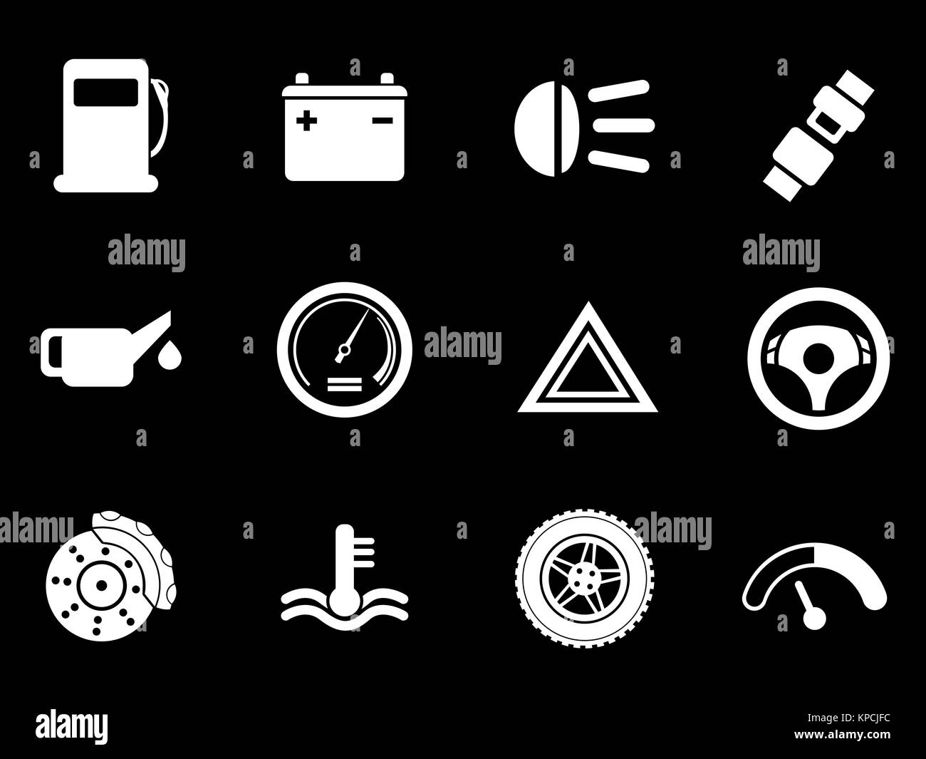 Vector car interface icon set Stock Photo - Alamy
