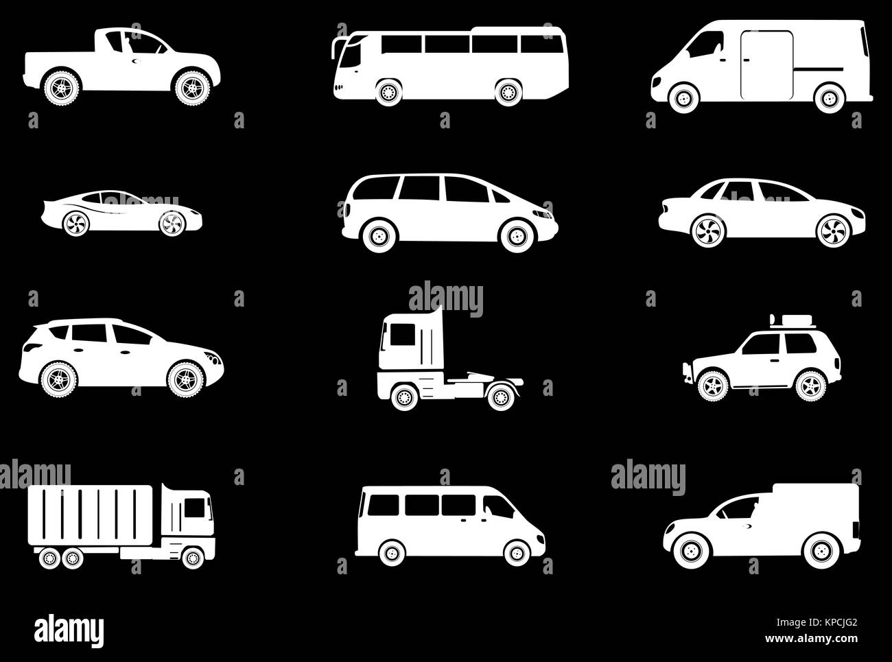 Vehicles Icon Set Stock Photo - Alamy