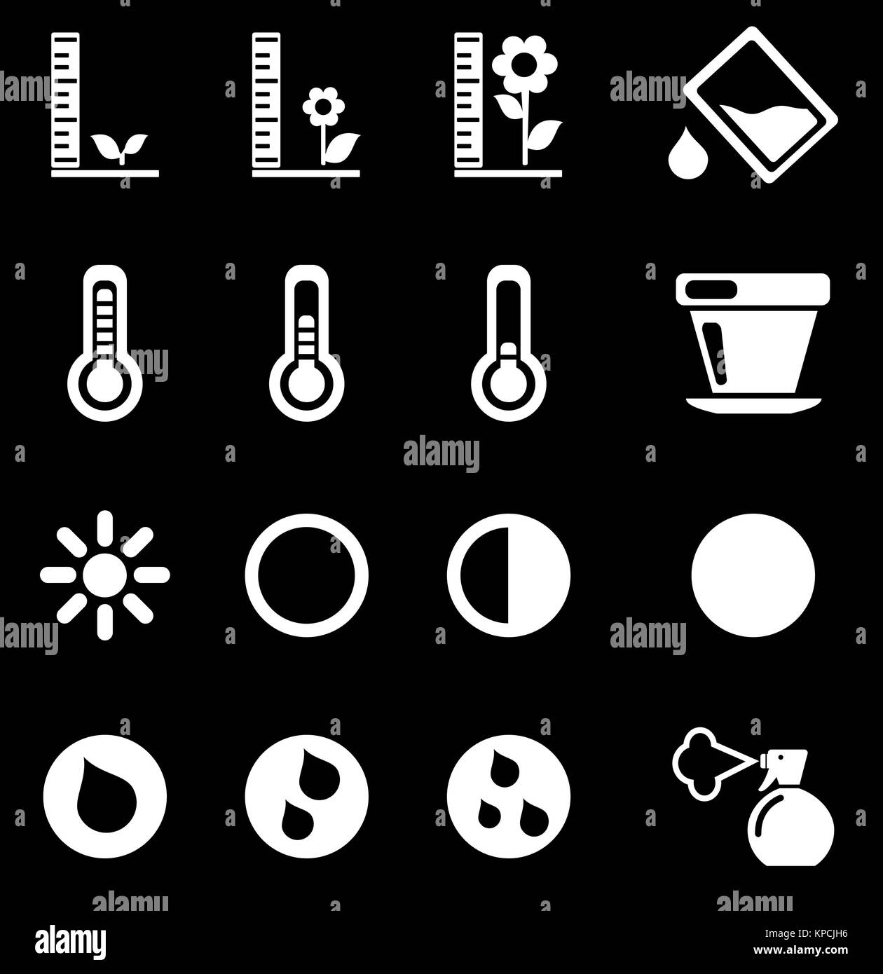 Plant Growing Sign Silhouette Icons Stock Photo - Alamy