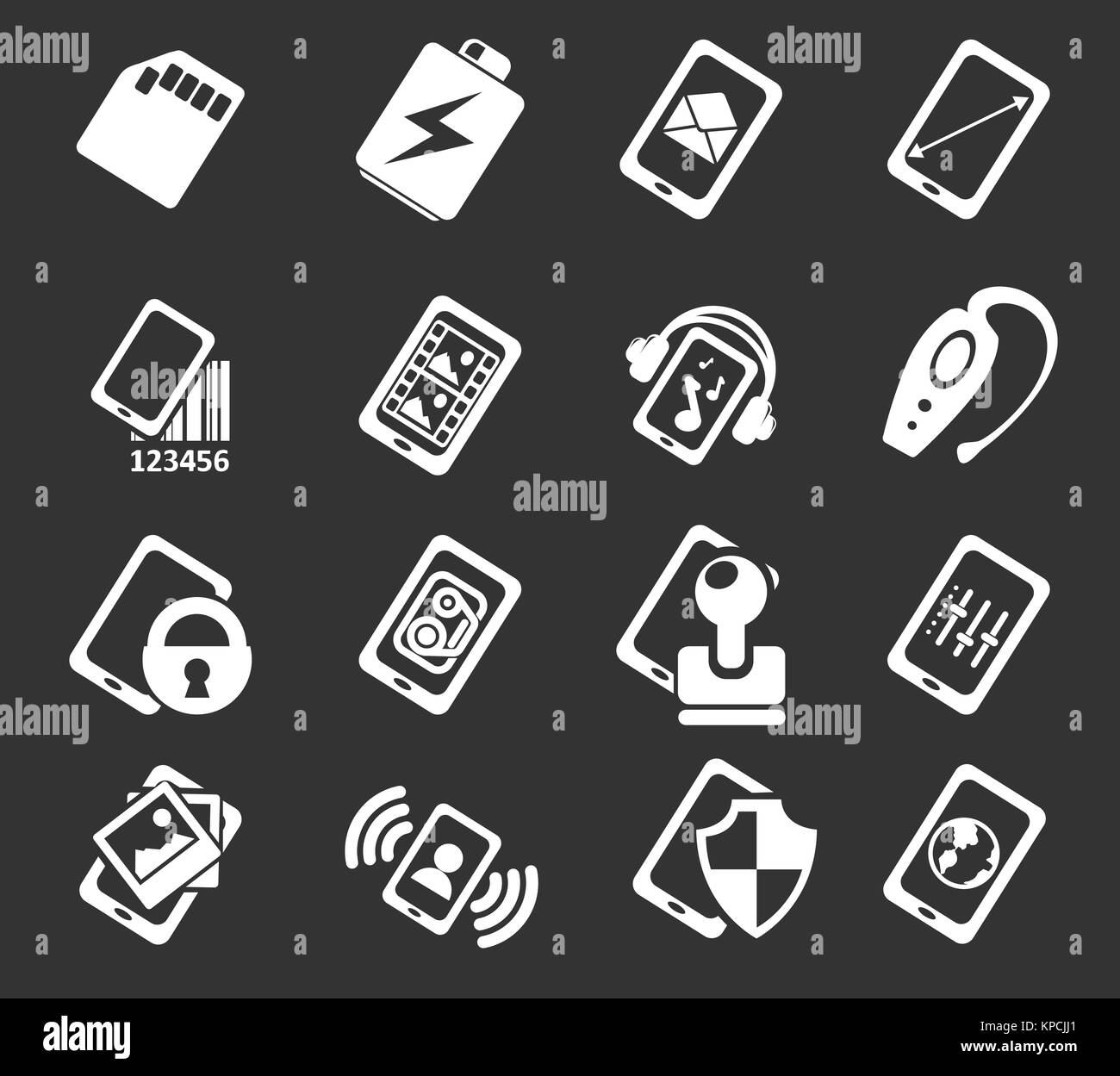 Mobile or cell phone, smartphone, specifications and functions Stock ...